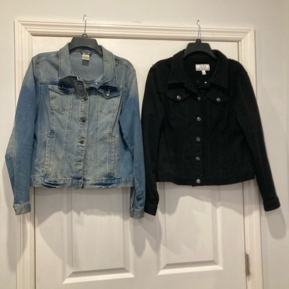 Jackets & Coats | Time And True Denim And Black Jackets Size L | Poshmark